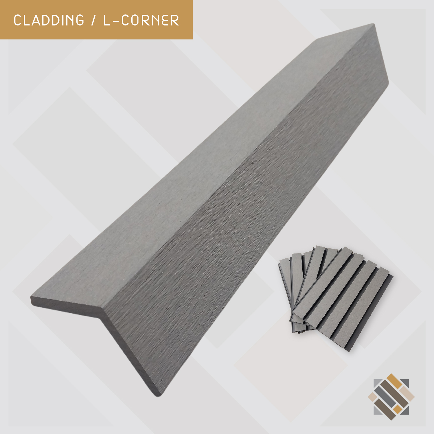 Composite Cladding L-Corner Light Grey - Techno Composite Decking ...